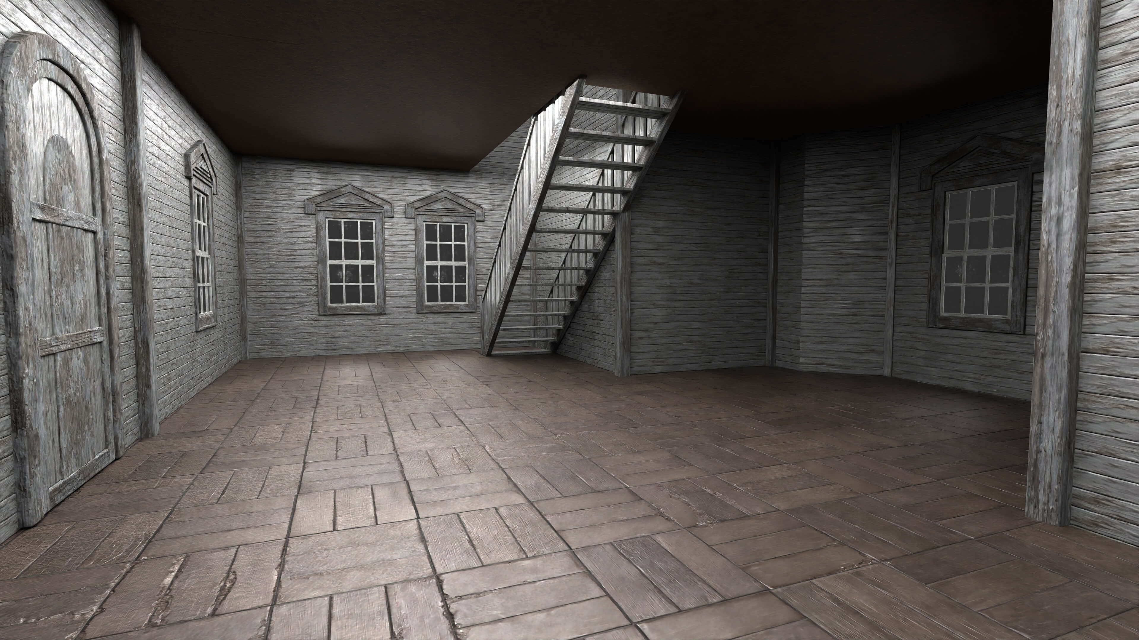 Old Abandoned House 03 - Game Assets 3D House by HT3dStudio