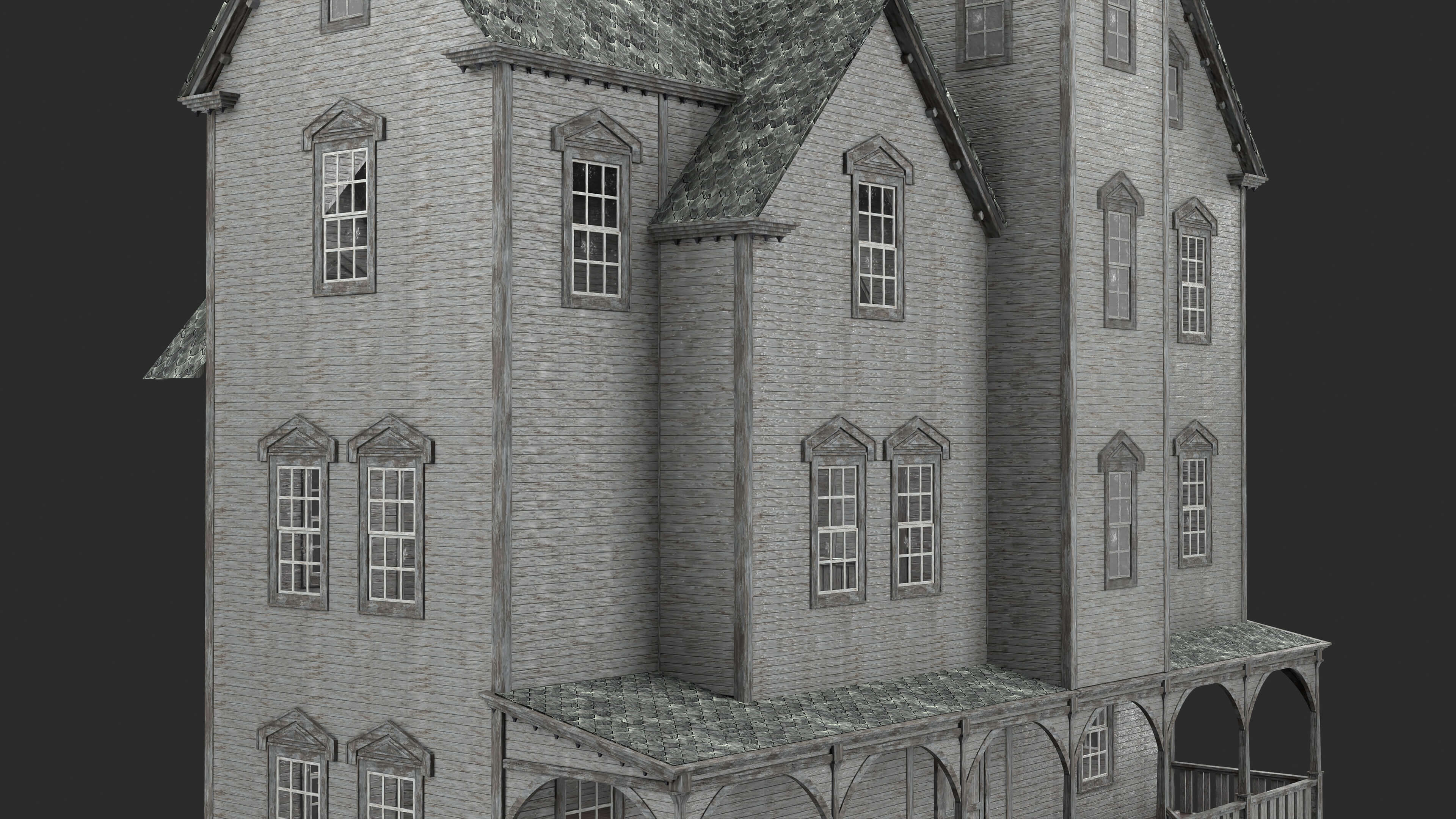 Old Abandoned House 04 - Game Assets 3D House by HT3dStudio