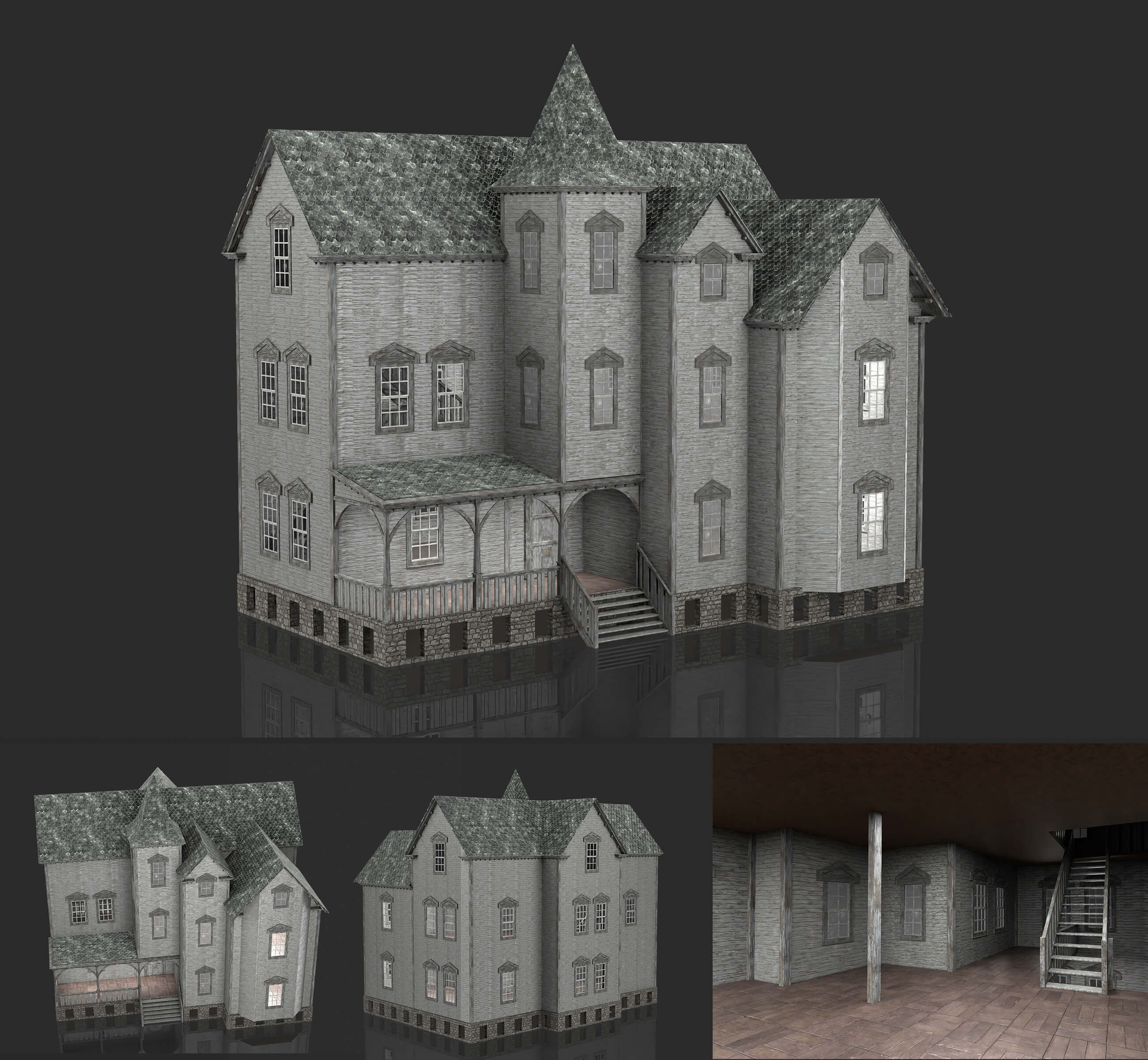 Old Abandoned House 06 - Game Assets 3D House by HT3dStudio