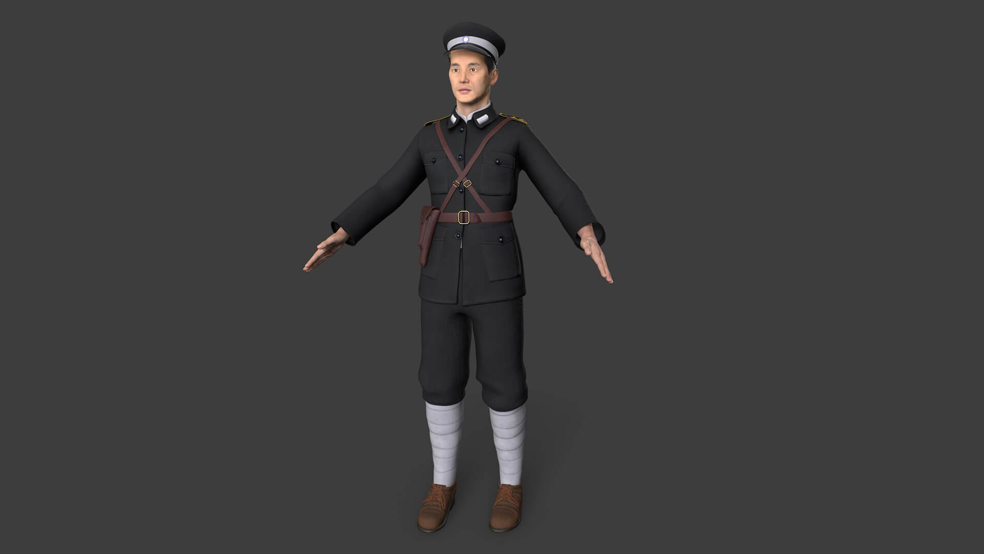 Asian Policeman - 3D Model by Huang_9527