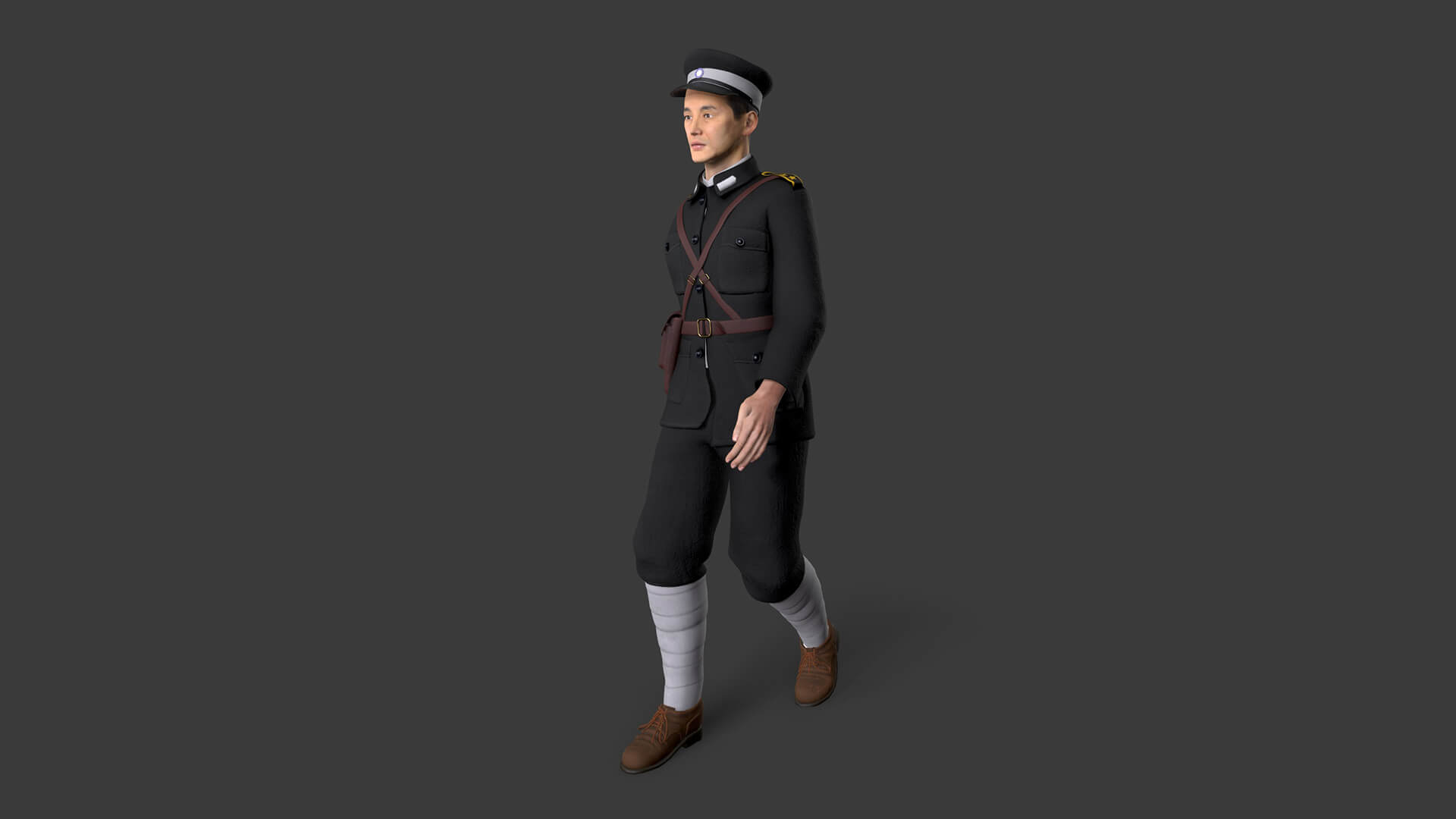 Asian Policeman - 3D Model by Huang_9527