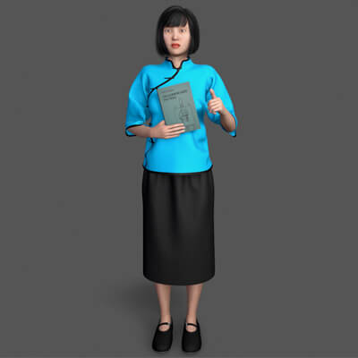 Girl Students - 3D Model by Huang_9527