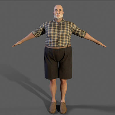Grandfather Character - 3D Model by Huang_9527