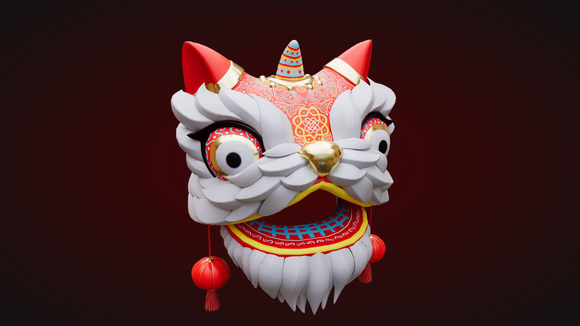 Lion Dance Character - 3D Model by Huang_9527
