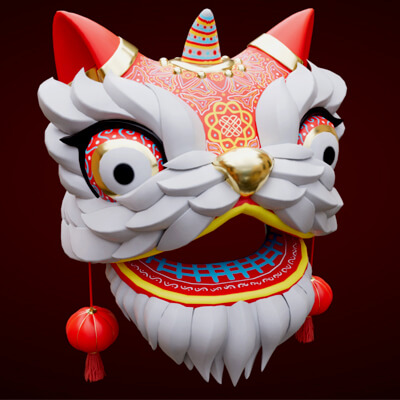Lion Dance Character - 3D Model by Huang_9527