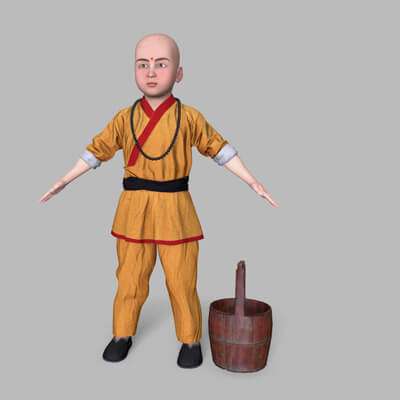 Monk Character - 3D Model by Huang_9527