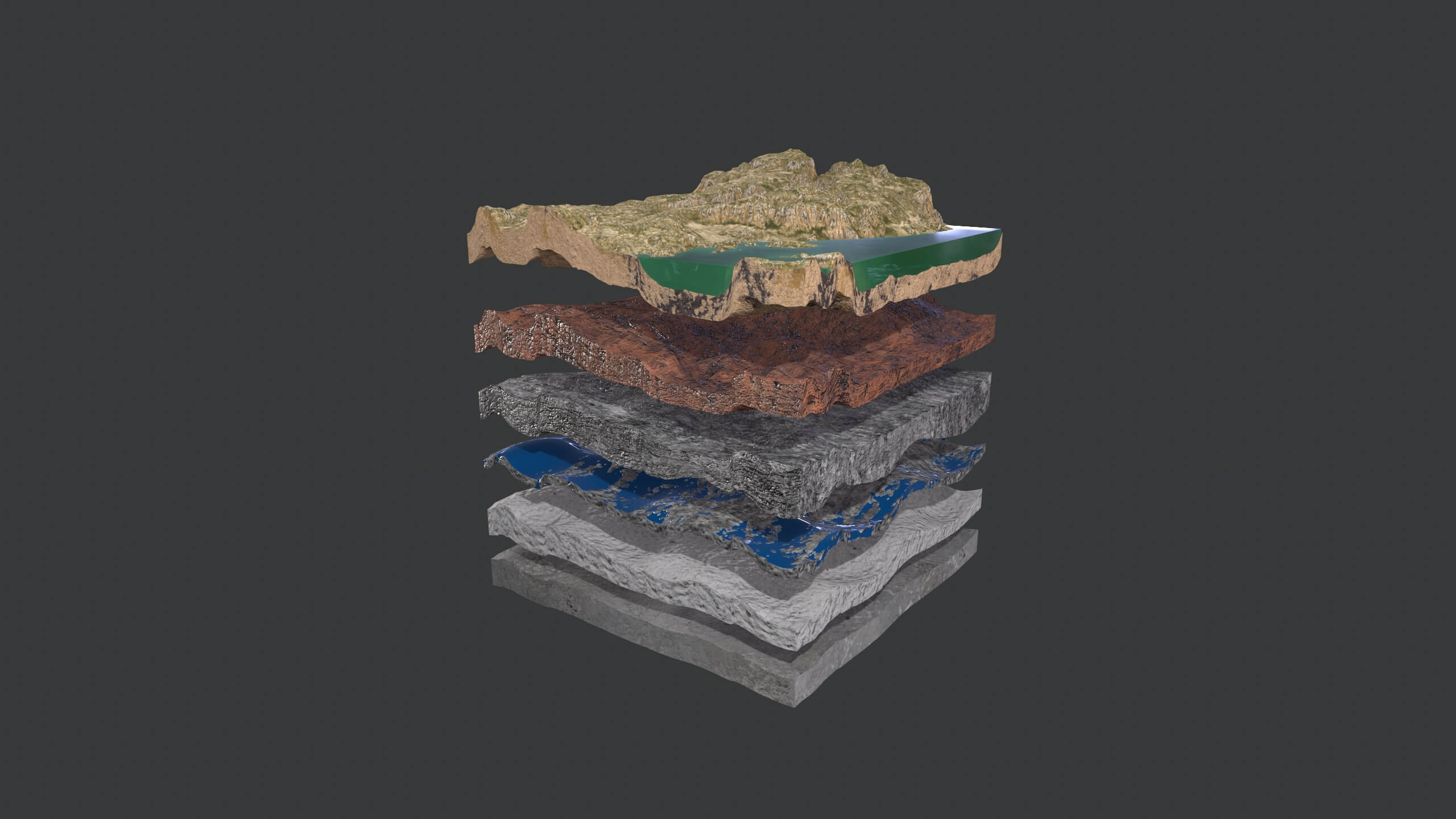 Mountain Structure - 3D Model by Huang_9527