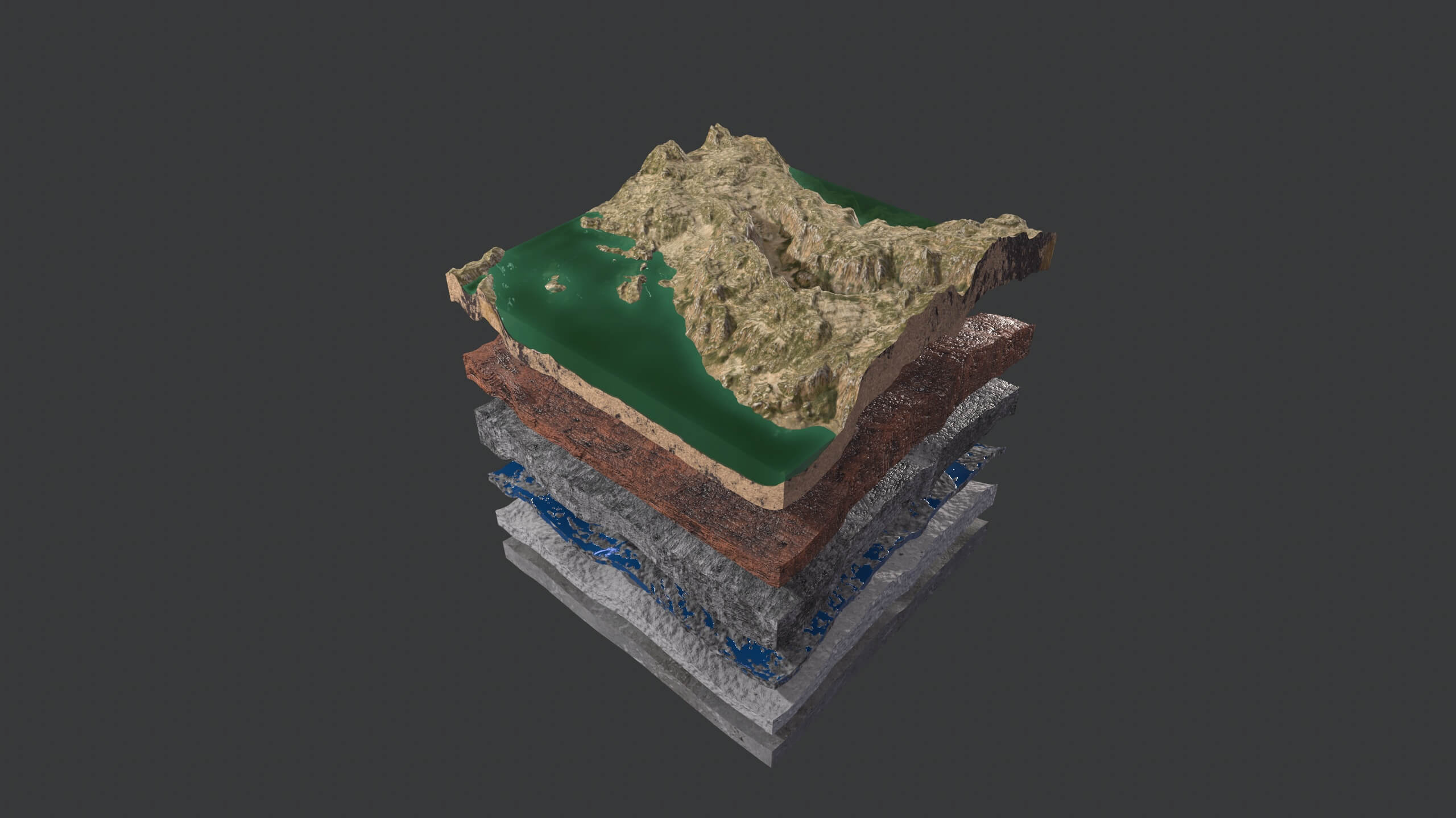 Mountain Structure - 3D Model by Huang_9527