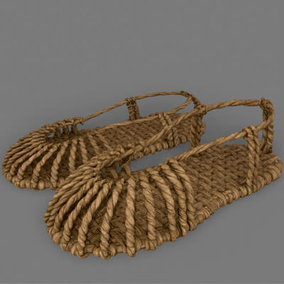 Straw Sandals - 3D Model by Huang_9527