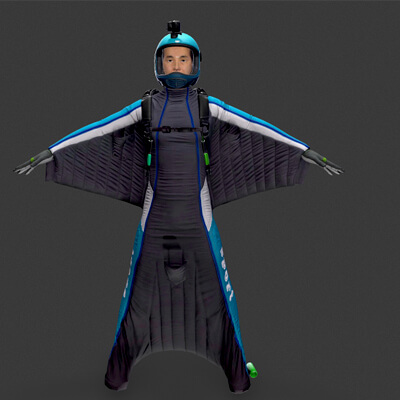 Wingsuit Skydiving - 3D Model by Huang_9527