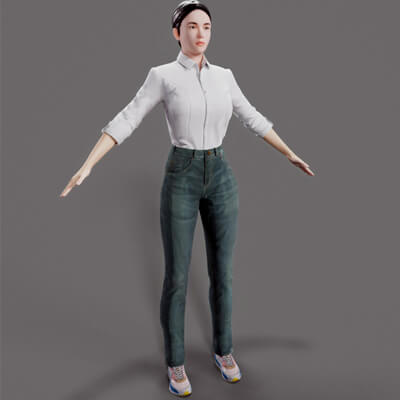 Women Character - Free 3D Model by Huang_9527