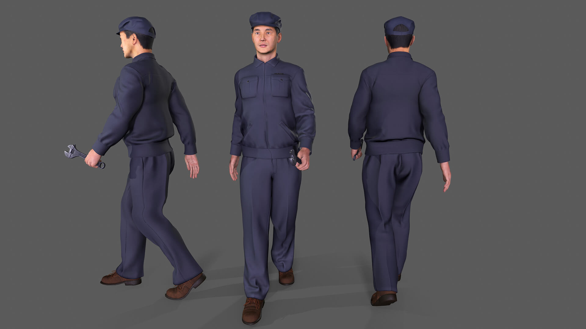Worker Character - 3D Model by Huang_9527