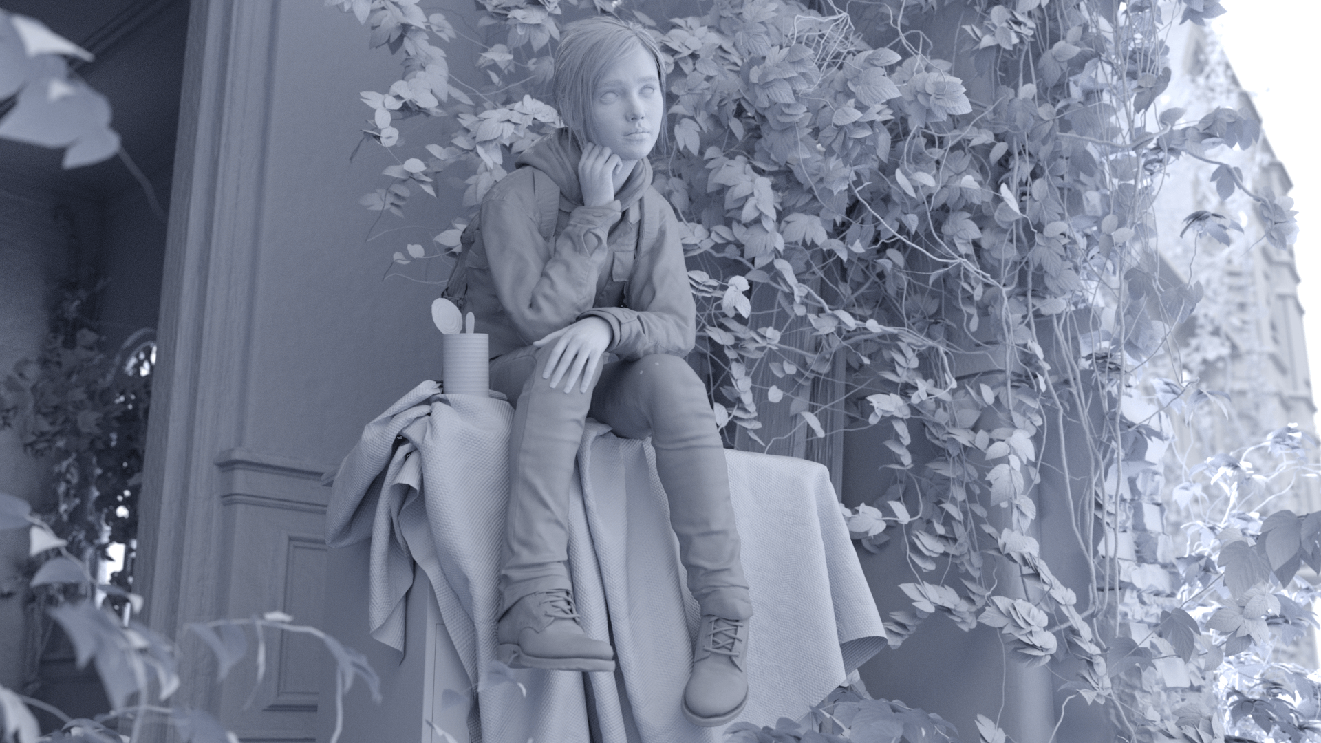 Ellie Day Dreaming 3D Render, Digital Art by hugomorate