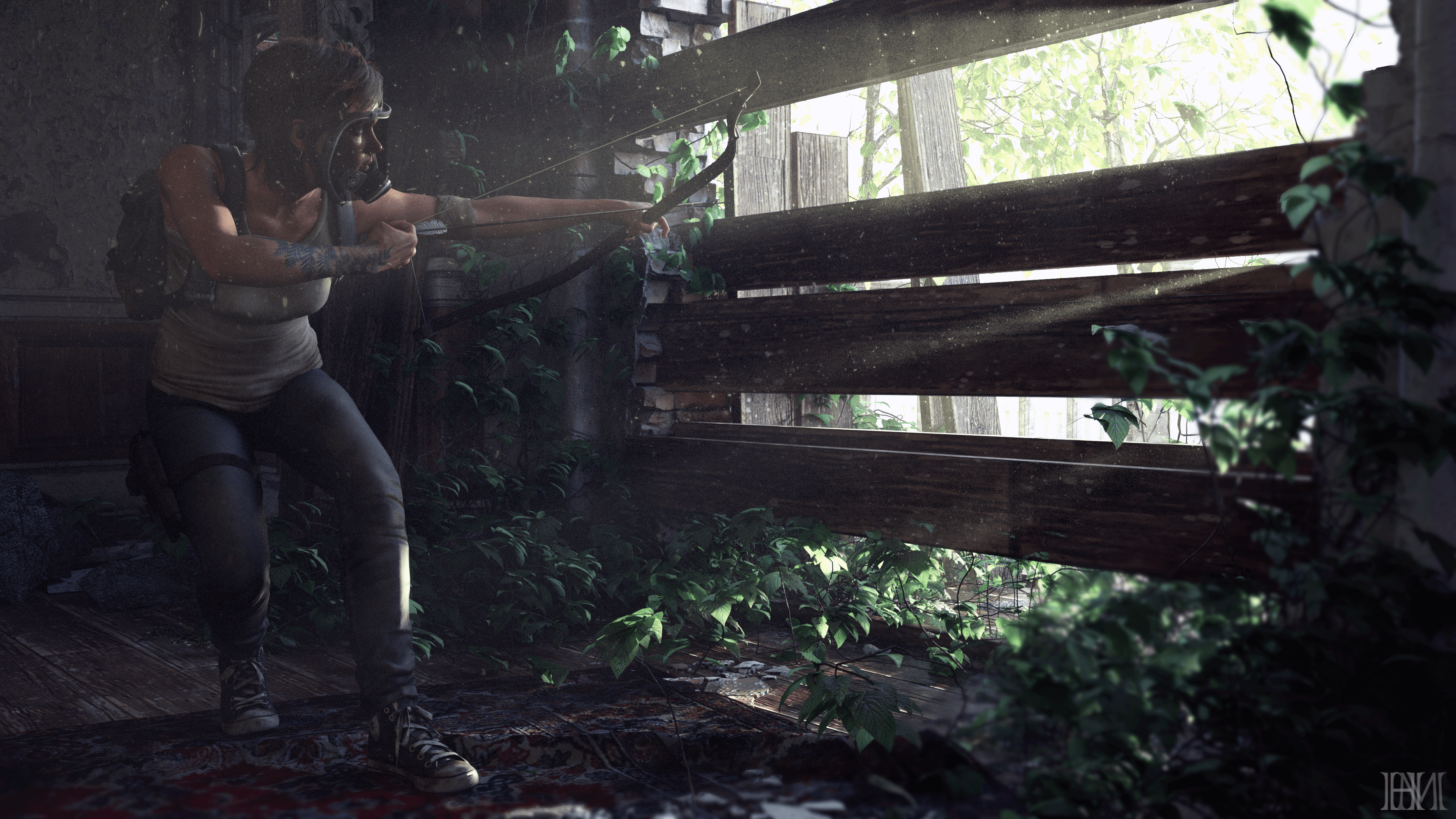 Ellie Stalking 3D Render, Digital Art by hugomorate