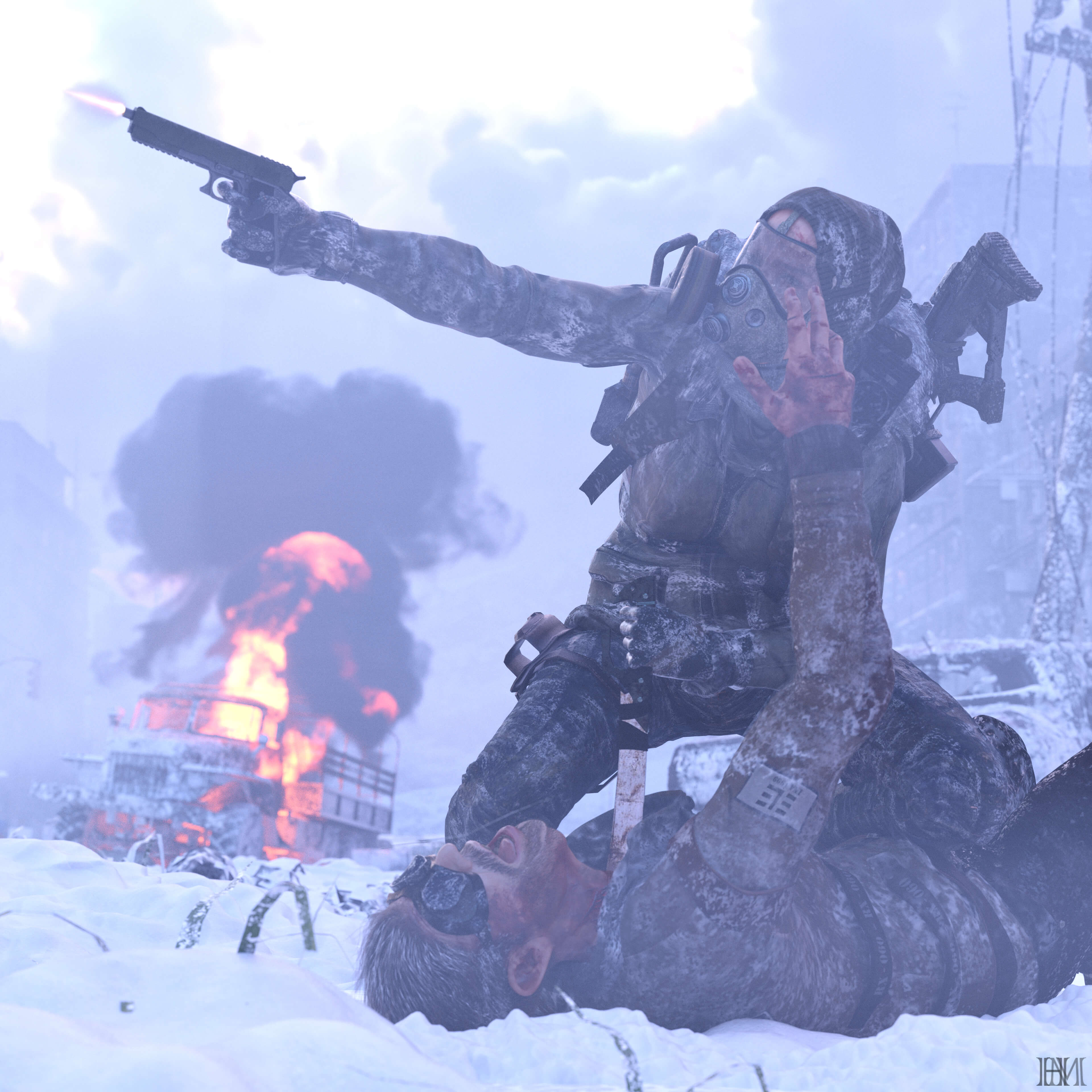 No Mercy 3D Render, Digital Art by hugomorate