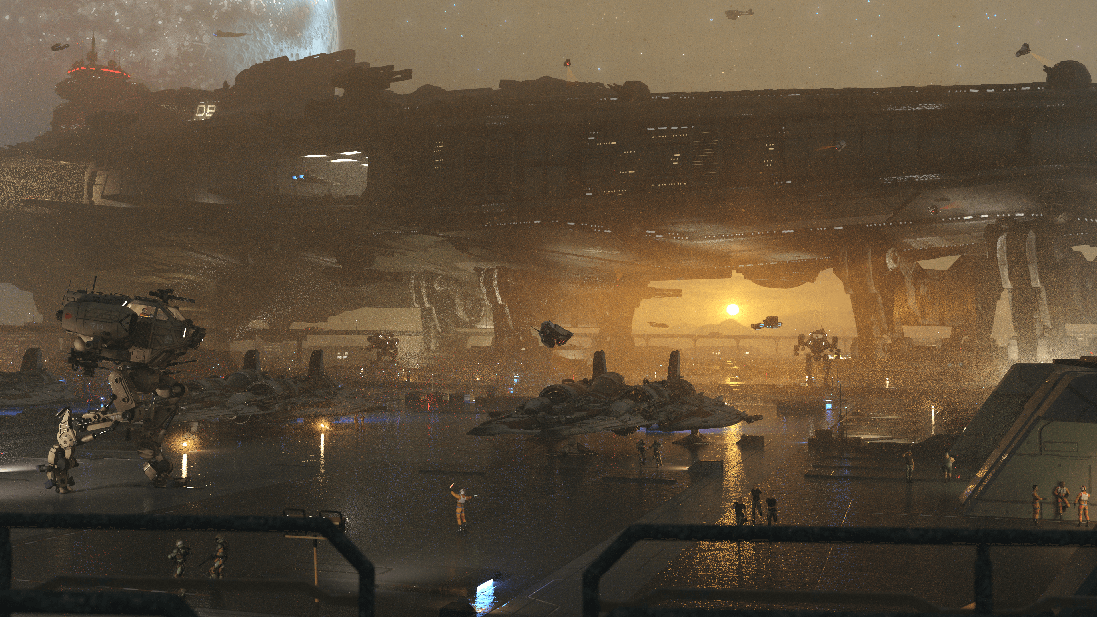 Super Capital Nova Ship 3D Render, Digital Art by hugomorate