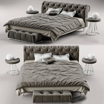 Baxter Casper Bed - 3D Model by hulk mario