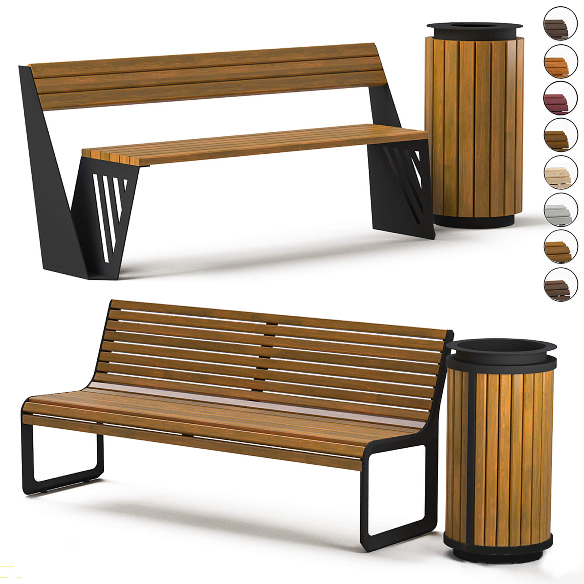Benches Milan and Boulevard - Free 3D Model by hulk mario