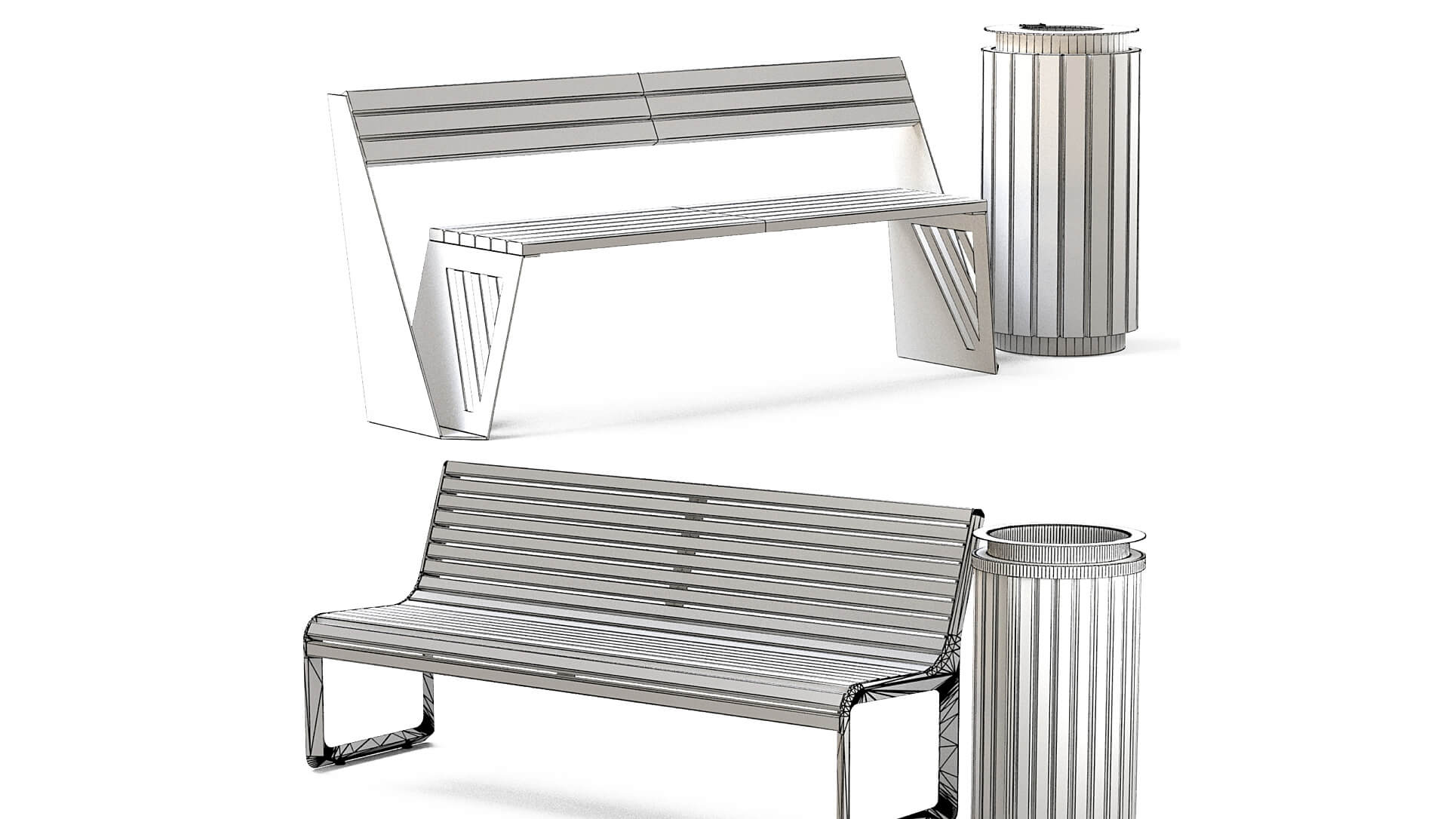 Benches Milan and Boulevard - Free 3D Model by hulk mario