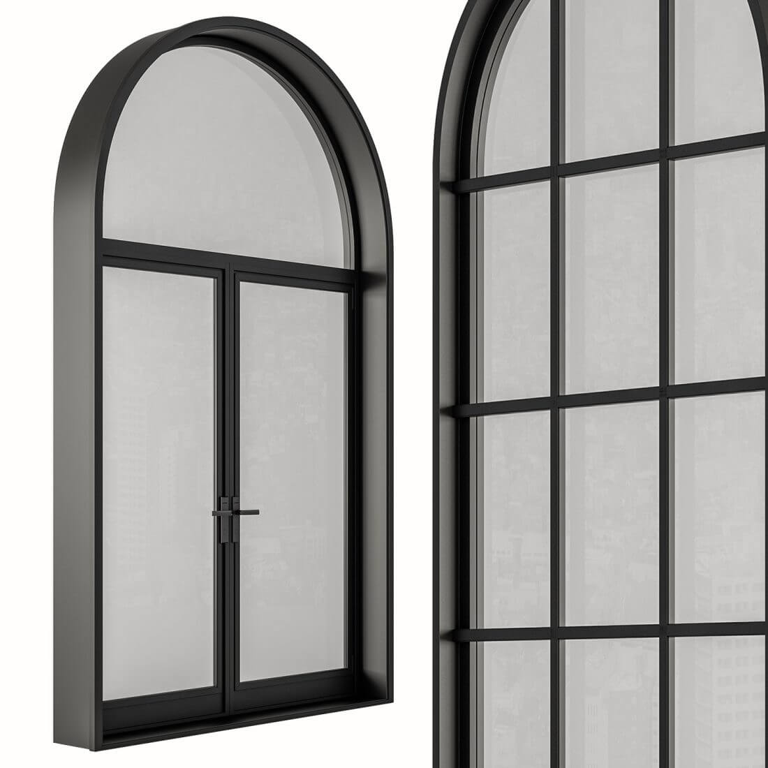 Black Modern Arched Window - 3D Model by hulk mario