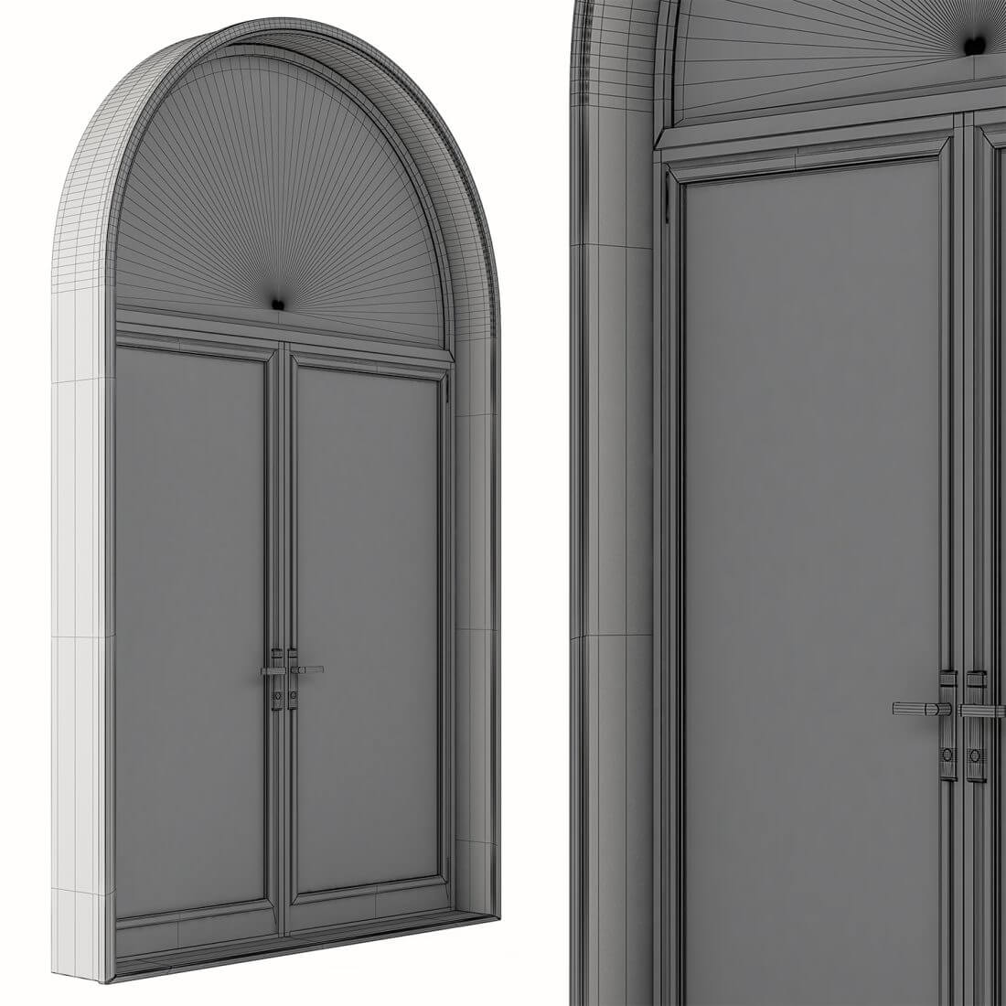 Black Modern Arched Window - 3D Model by hulk mario