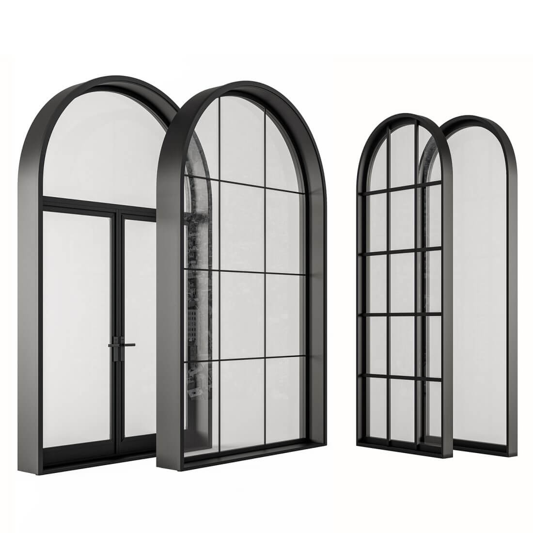 Black Modern Arched Window - 3D Model by hulk mario
