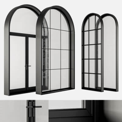 Black Modern Arched Window - 3D Model by hulk mario