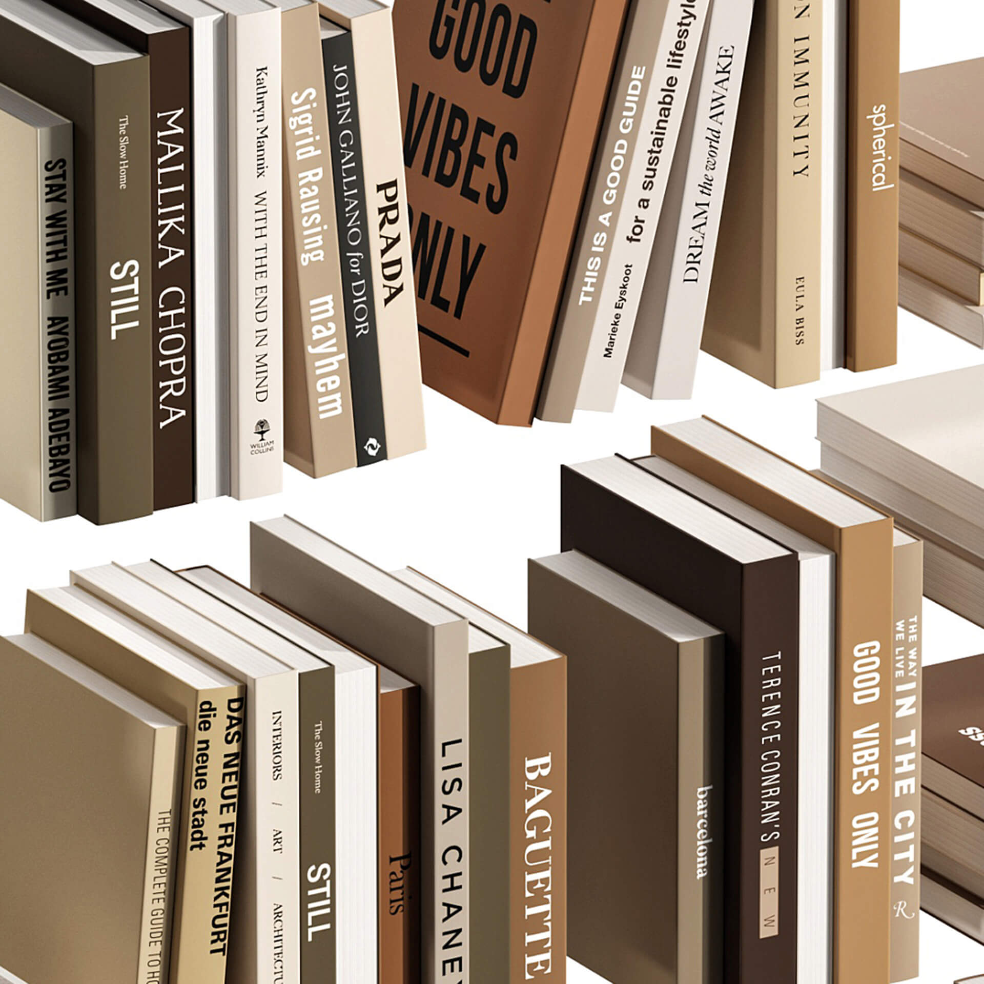A Set of Books in Beige Color - 3D Model by hulk mario