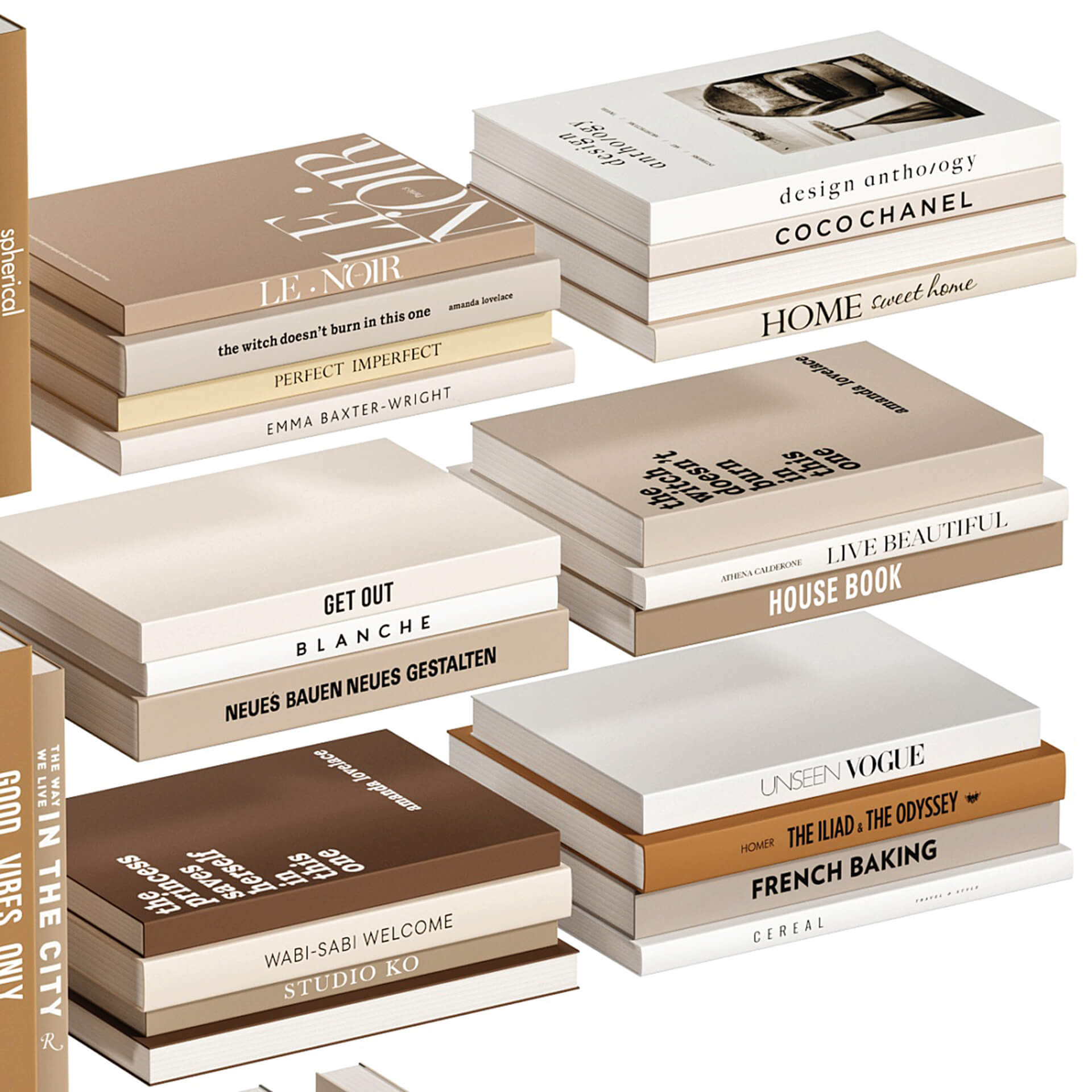 A Set of Books in Beige Color - 3D Model by hulk mario