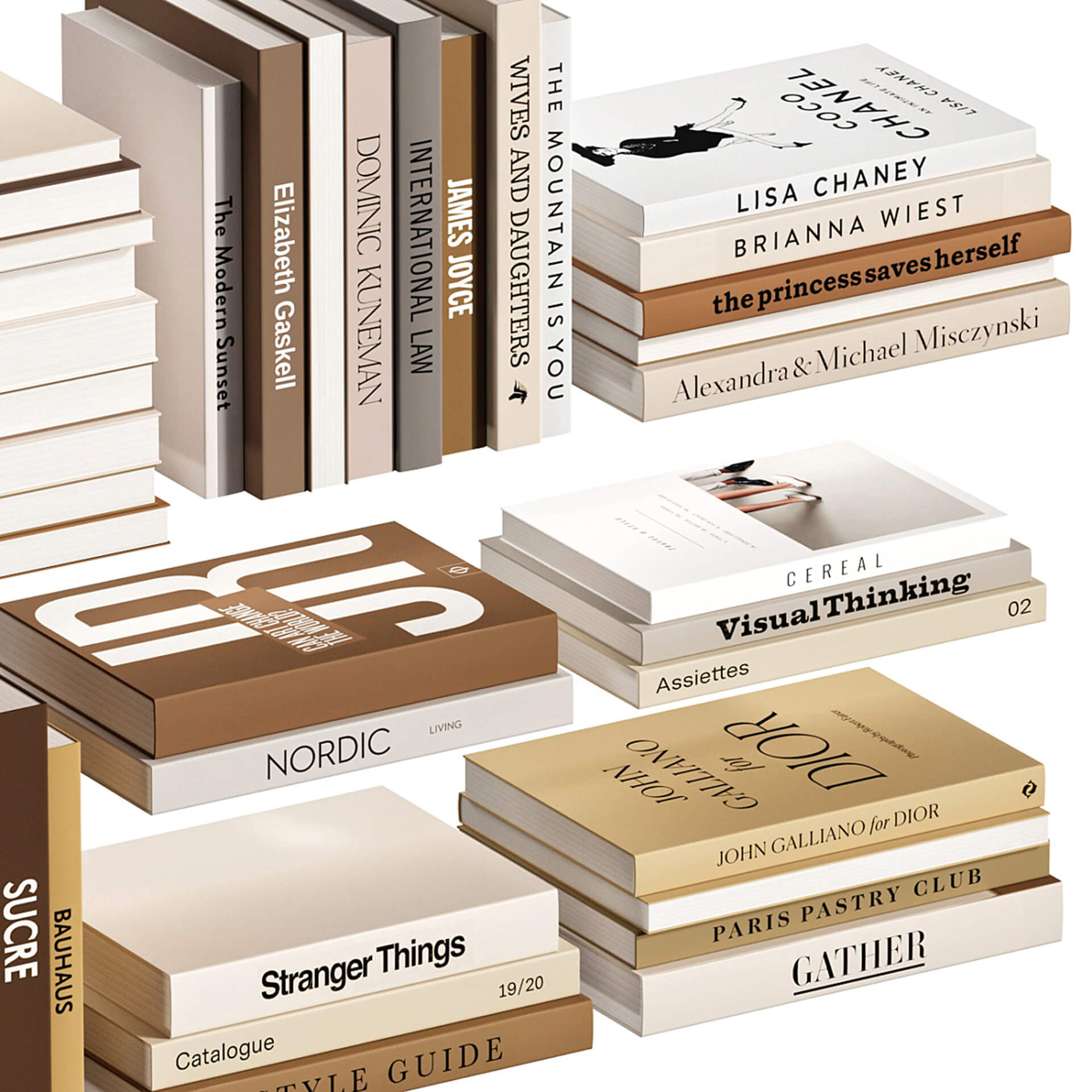 A Set of Books in Beige Color - 3D Model by hulk mario
