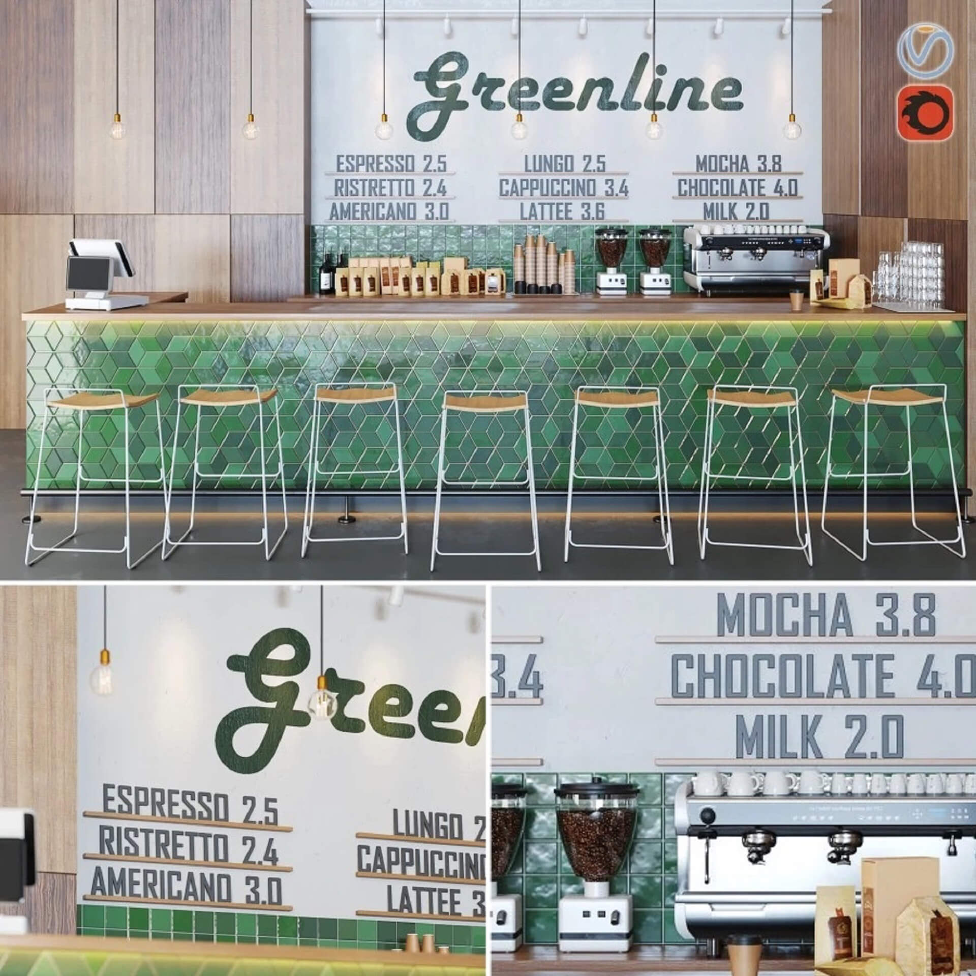Cafe Greenline - 3D Model by hulk mario