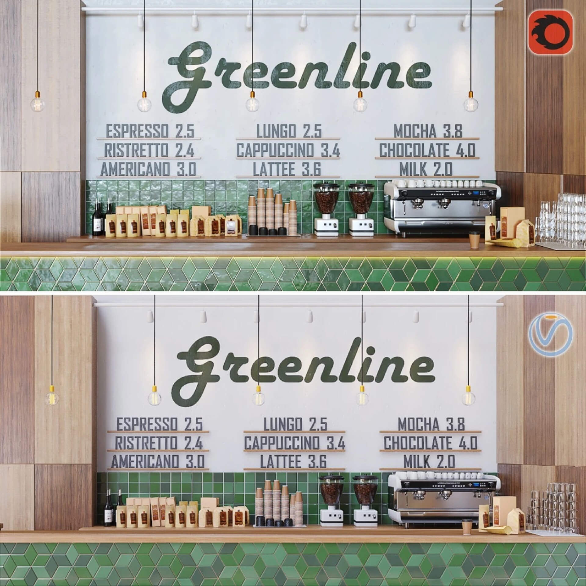 Cafe Greenline - 3D Model by hulk mario