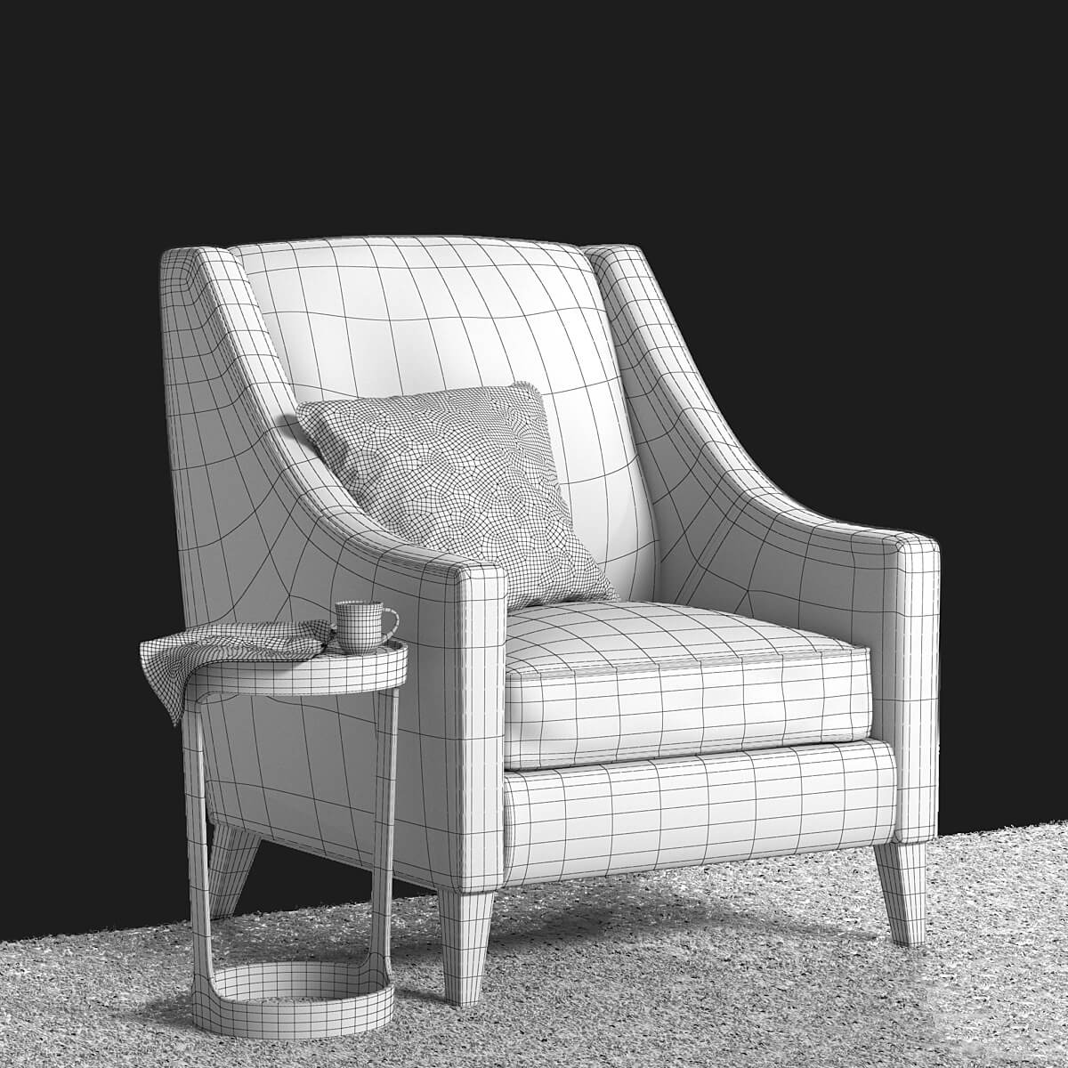 Cara Tall Chair - 3D Model by hulk mario