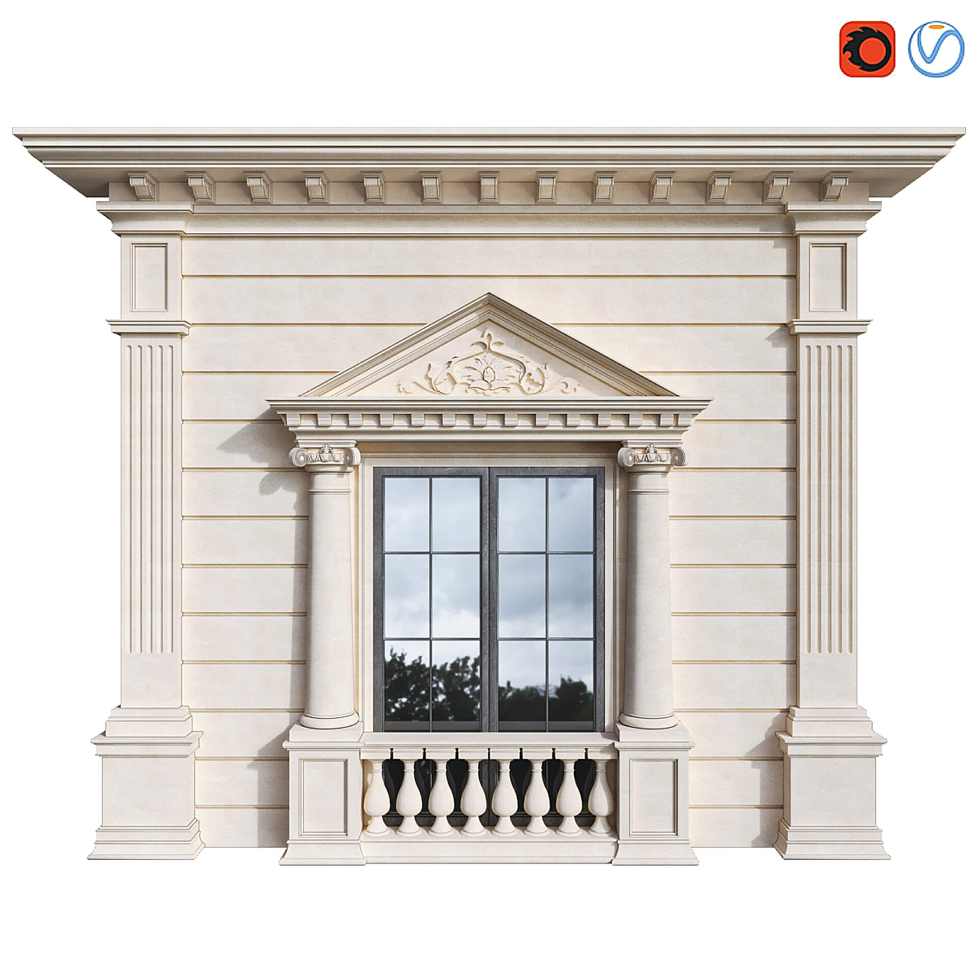 Classic Facade Element - 3D Model by hulk mario