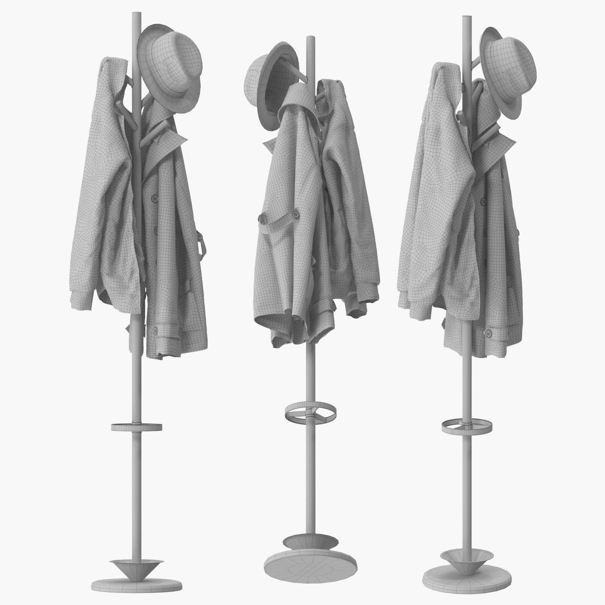 Coat Rack With Umbrella - 3D Model by hulk mario