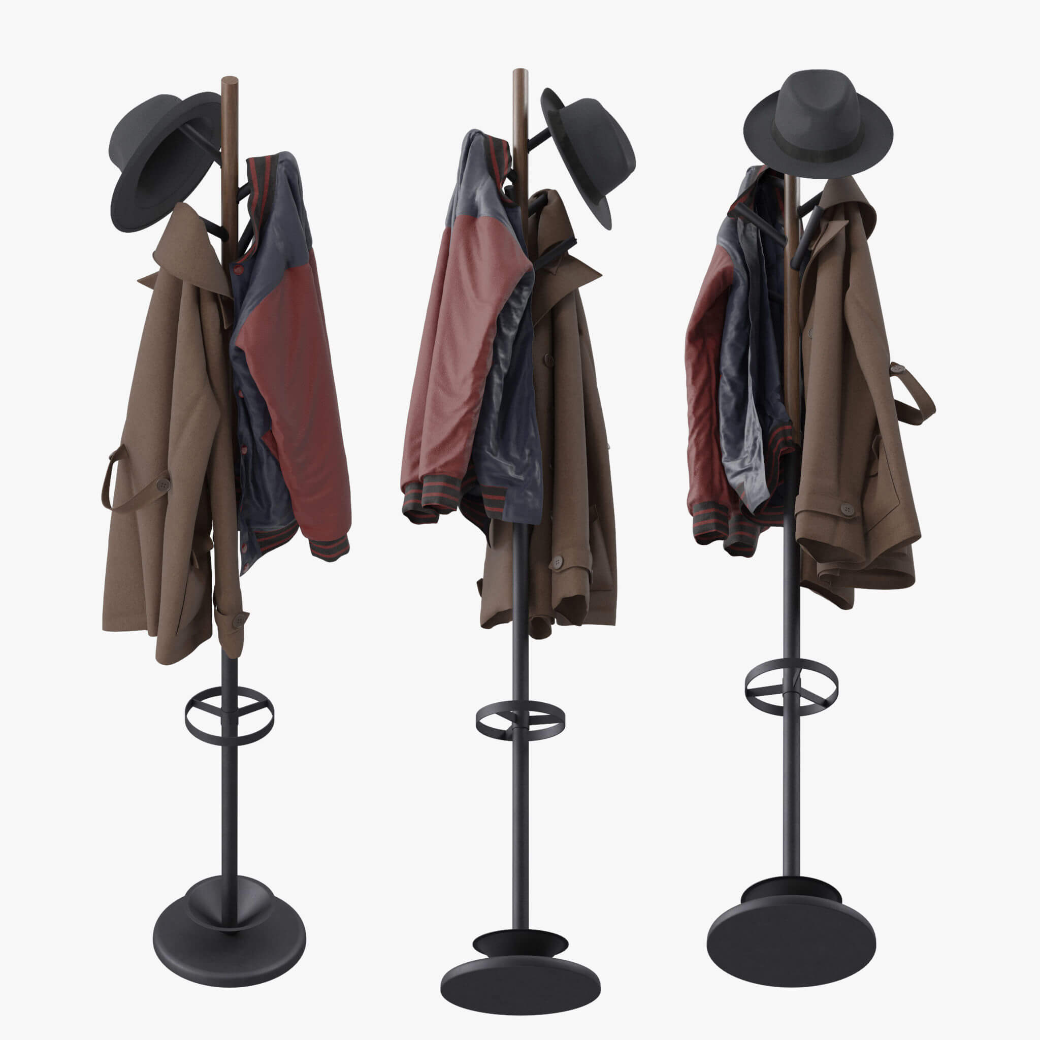 Coat Rack With Umbrella - 3D Model by hulk mario