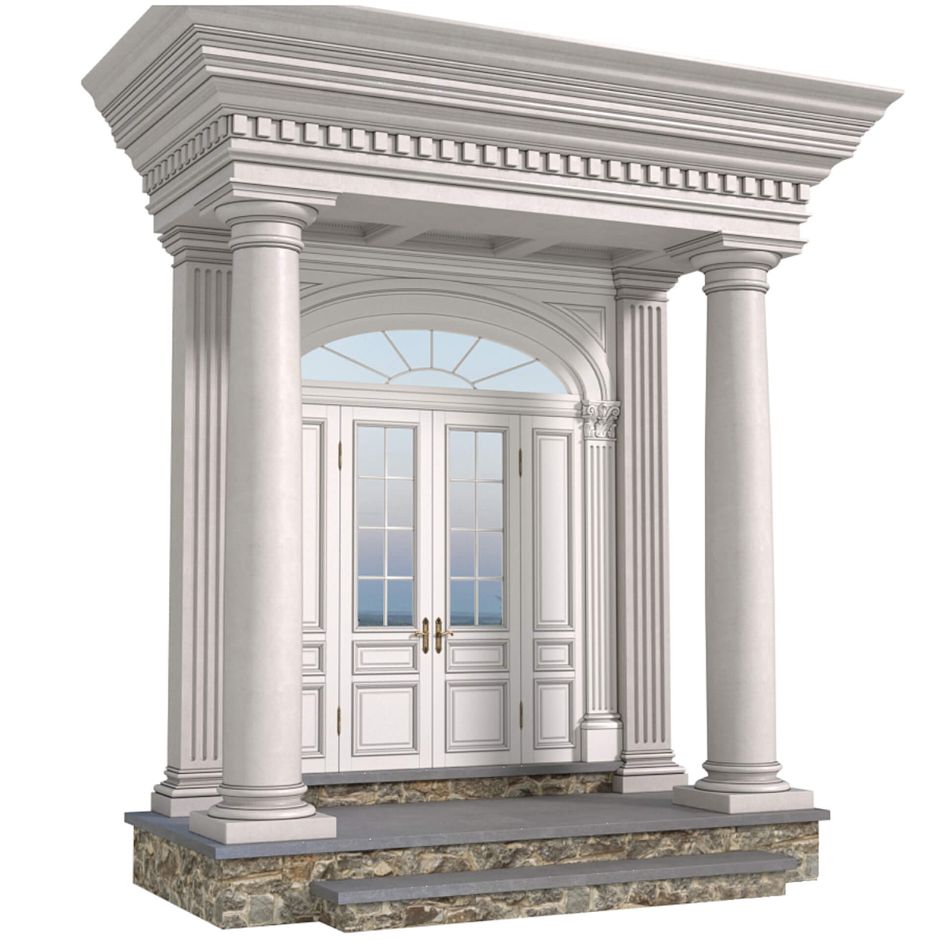 Column Porch Modern Entrance - 3D Model by hulk mario
