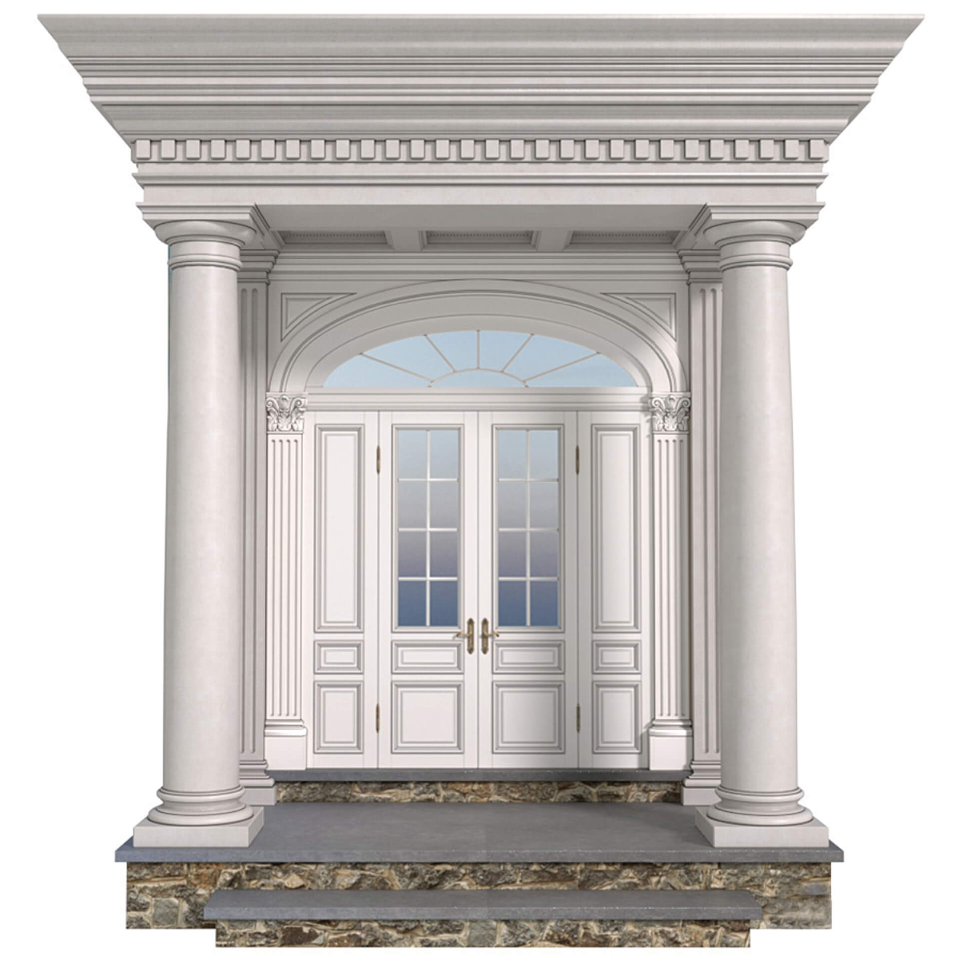 Column Porch Modern Entrance - 3D Model by hulk mario