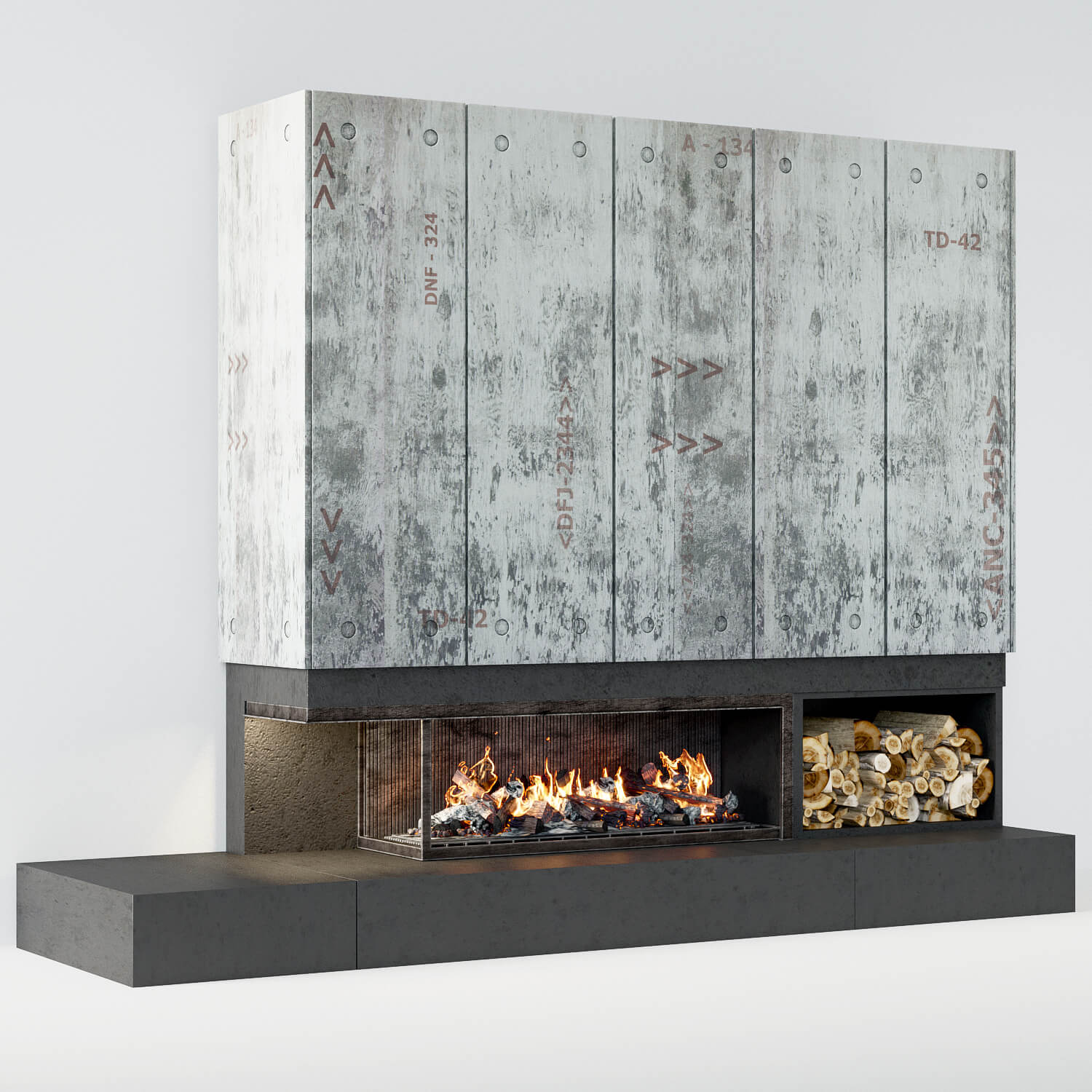 Contemporary Fireplace - 3D Model by hulk mario