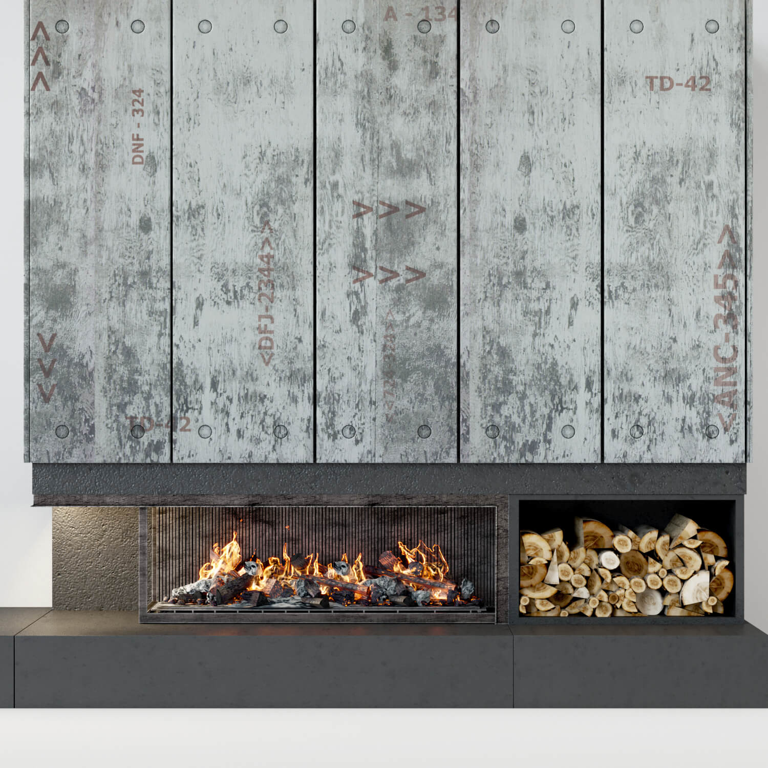 Contemporary Fireplace - 3D Model by hulk mario