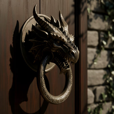Dragon Head Door Knocker - 3D Model by hulk mario