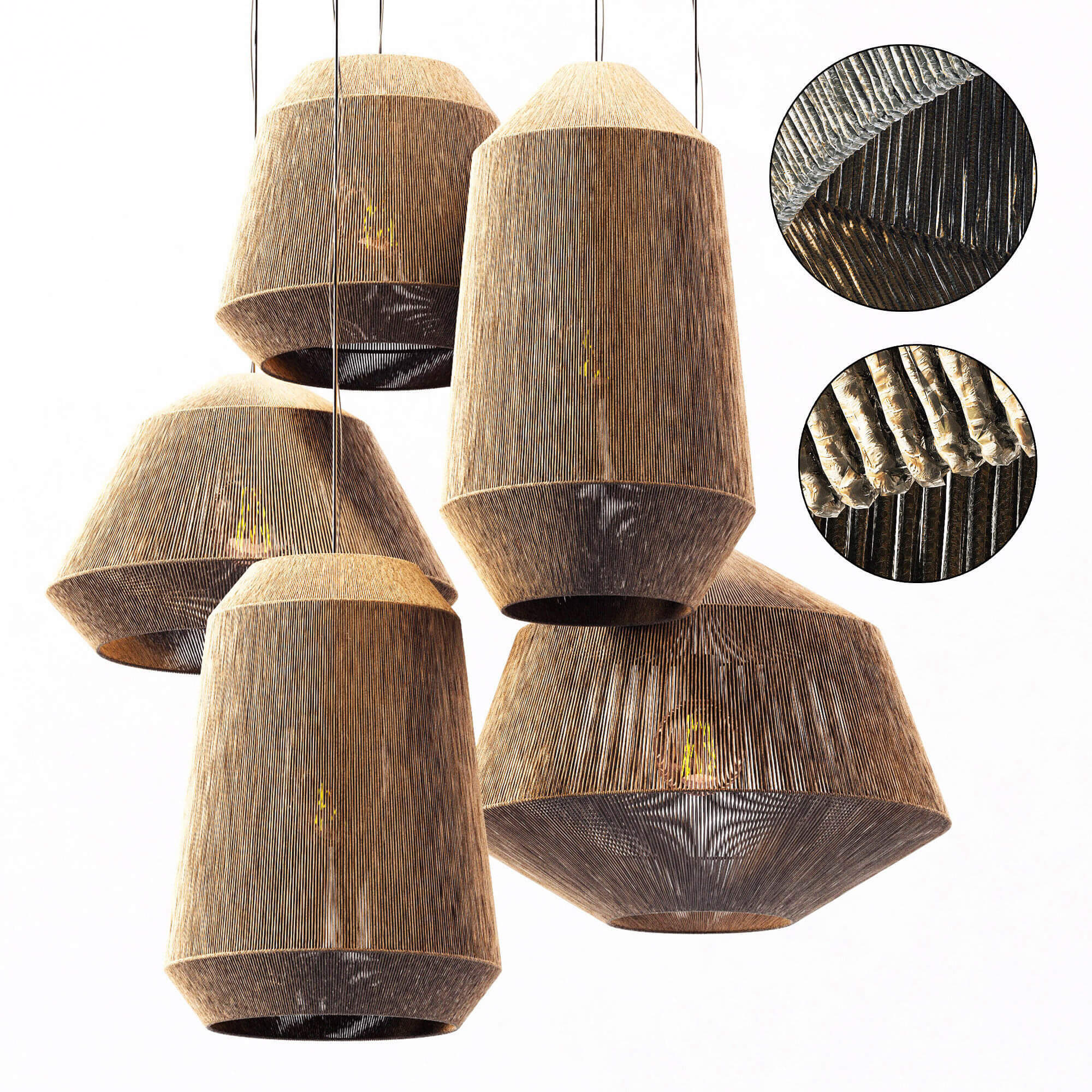 Lamp Wood Rotang Wicker Barrel N2 - 3D Model by hulk mario