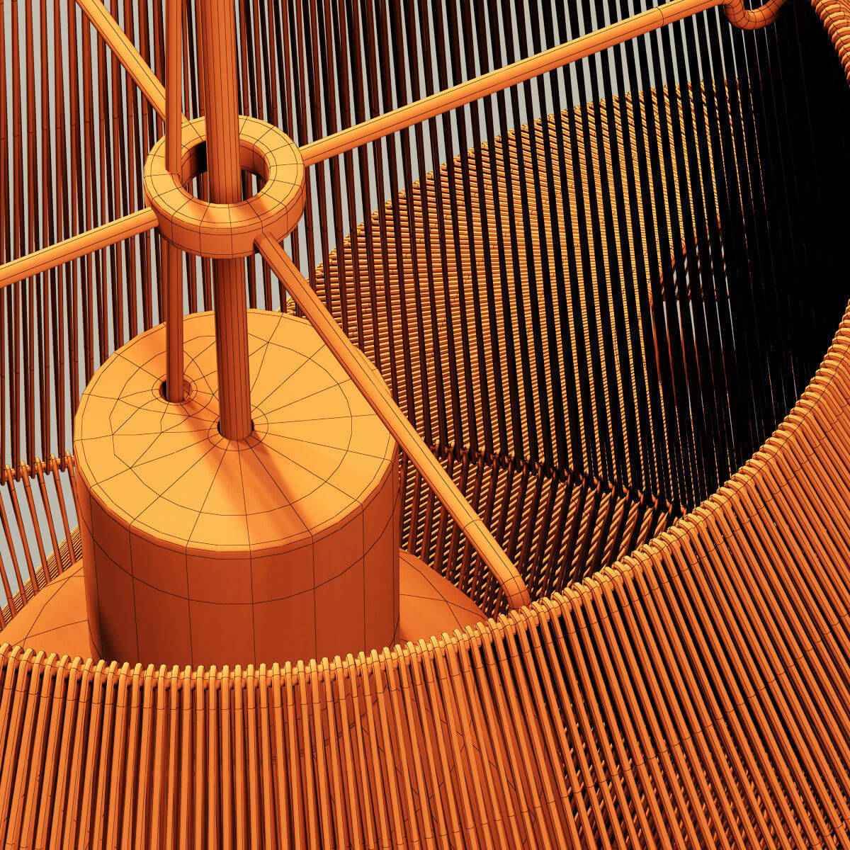 Lamp Wood Rotang Wicker Barrel N2 - 3D Model by hulk mario