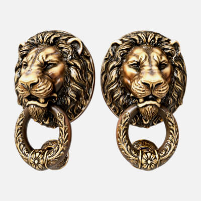 Lion Head Door Knocker High Poly Low Poly PBR - 3D Model by hulk mario