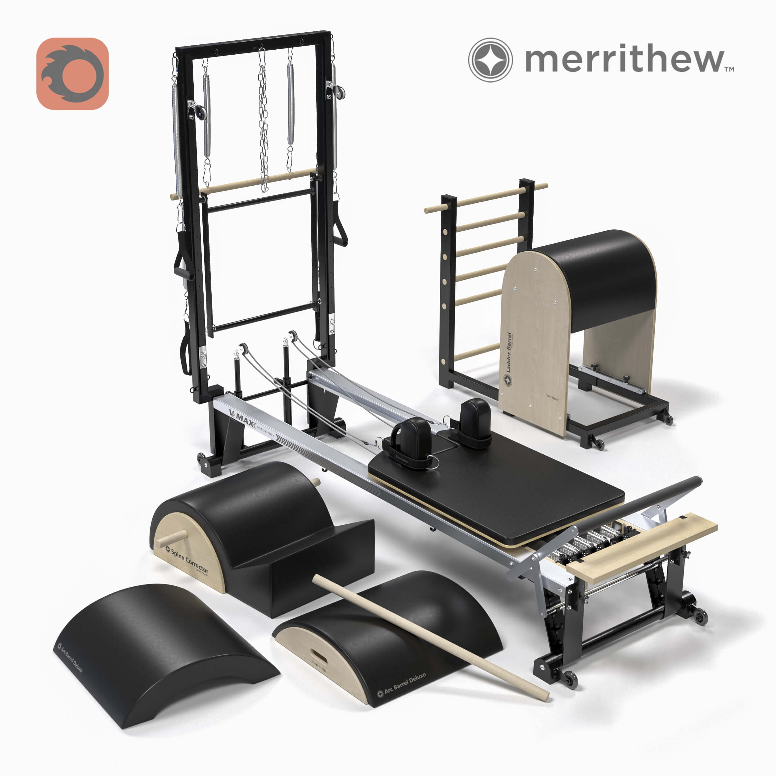 Professional Equipment for Pilates Merrithew - 3D Model by hulk mario