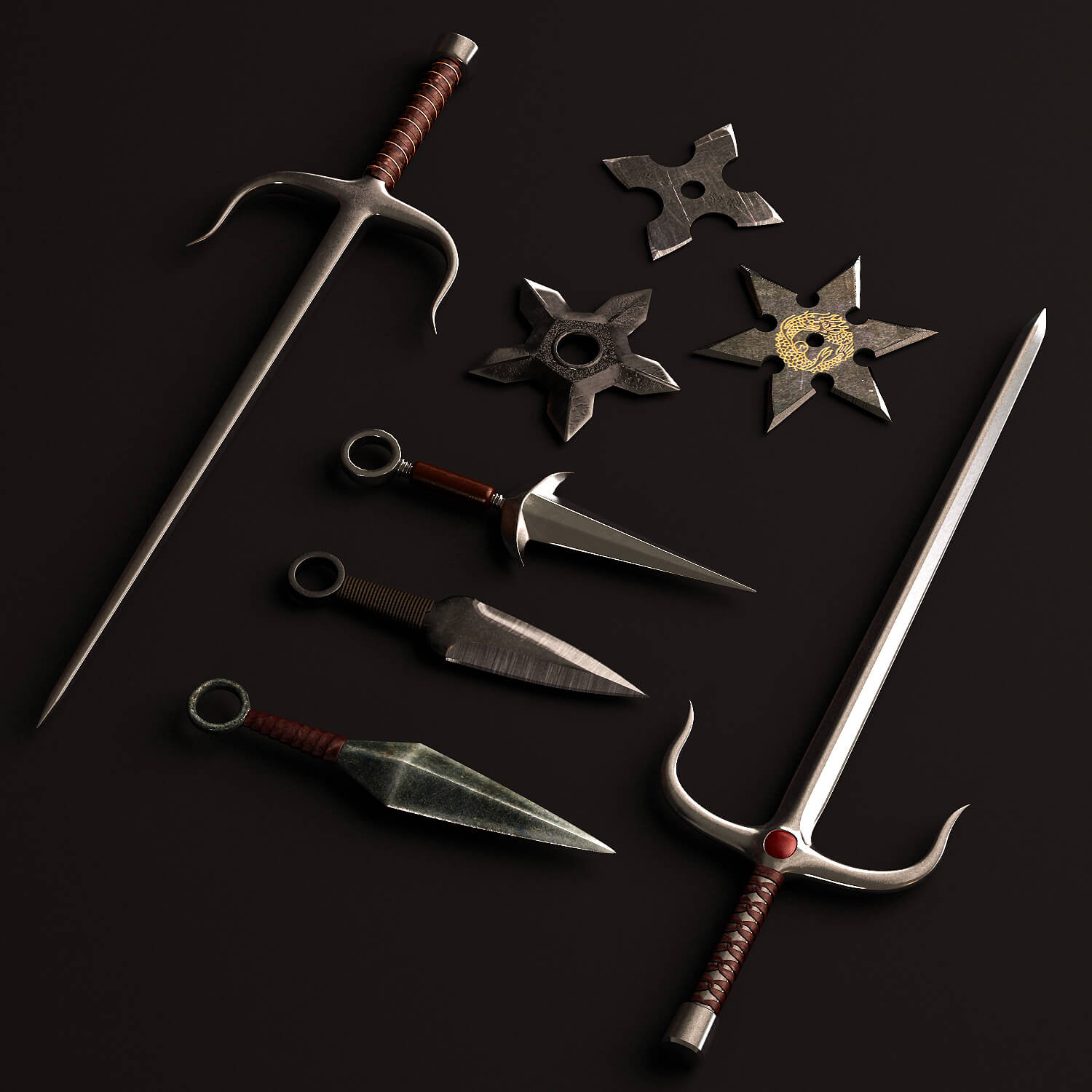 Set of Weapons for Combat Iskussva - 3D Model by hulk mario