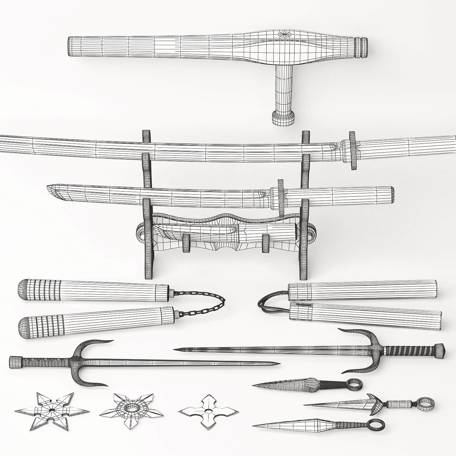 Set of Weapons for Combat Iskussva - 3D Model by hulk mario