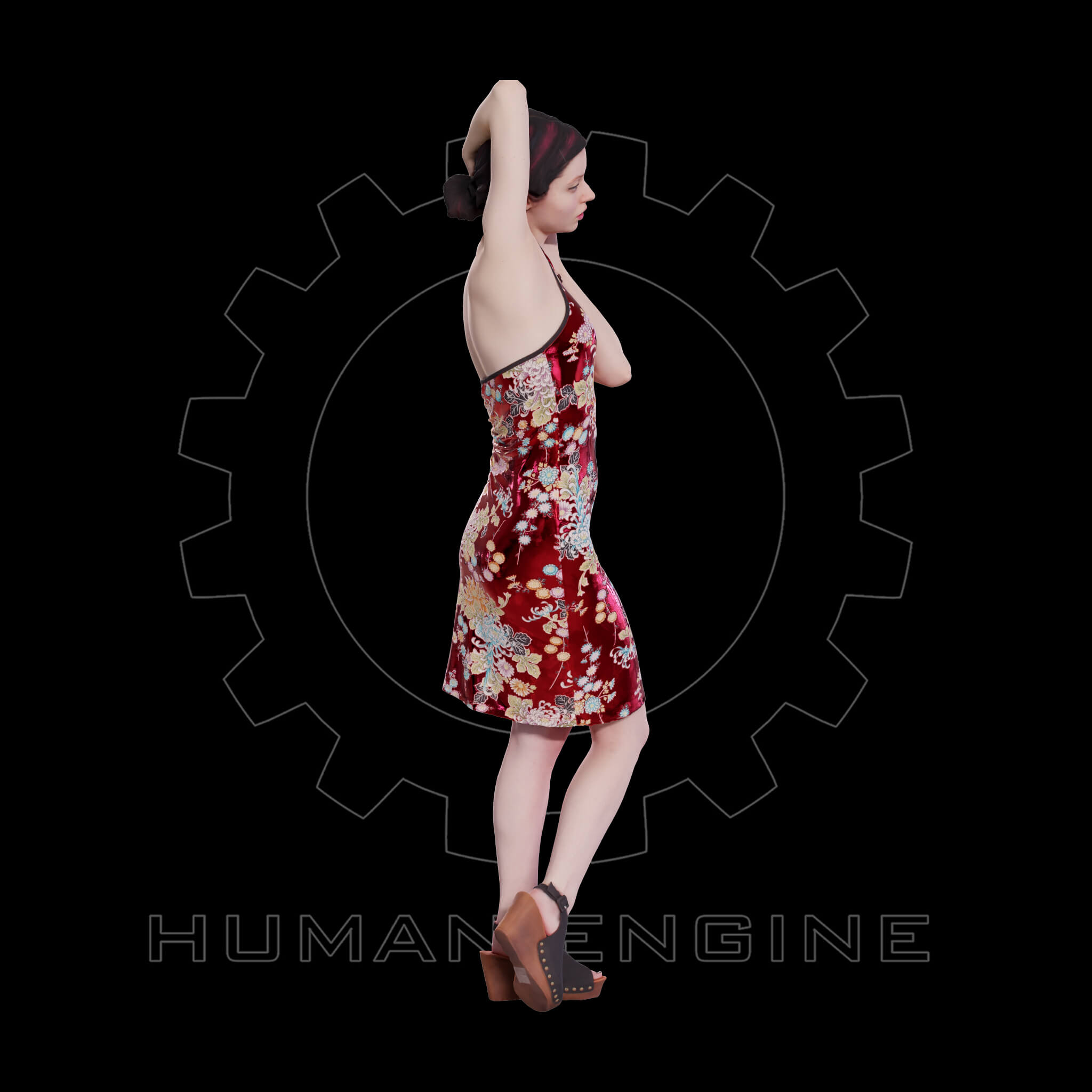 Female Scan - Amy in Chinese Style Dress 137 3D Model by Human-Engine