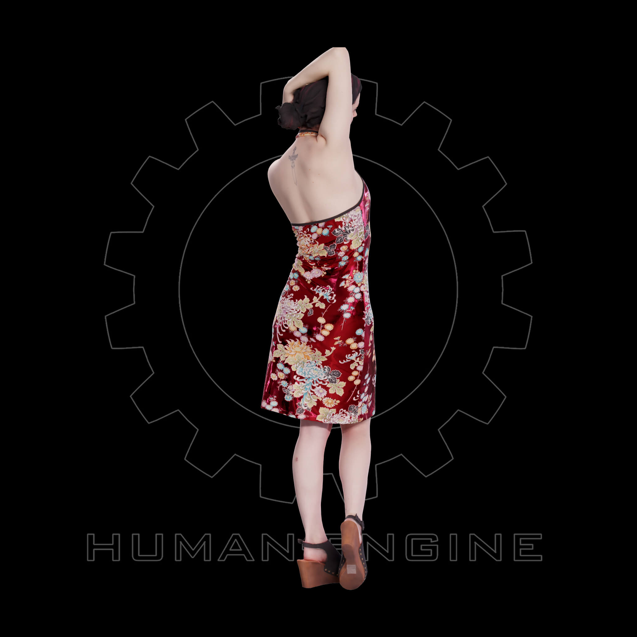 Female Scan - Amy in Chinese Style Dress 137 3D Model by Human-Engine