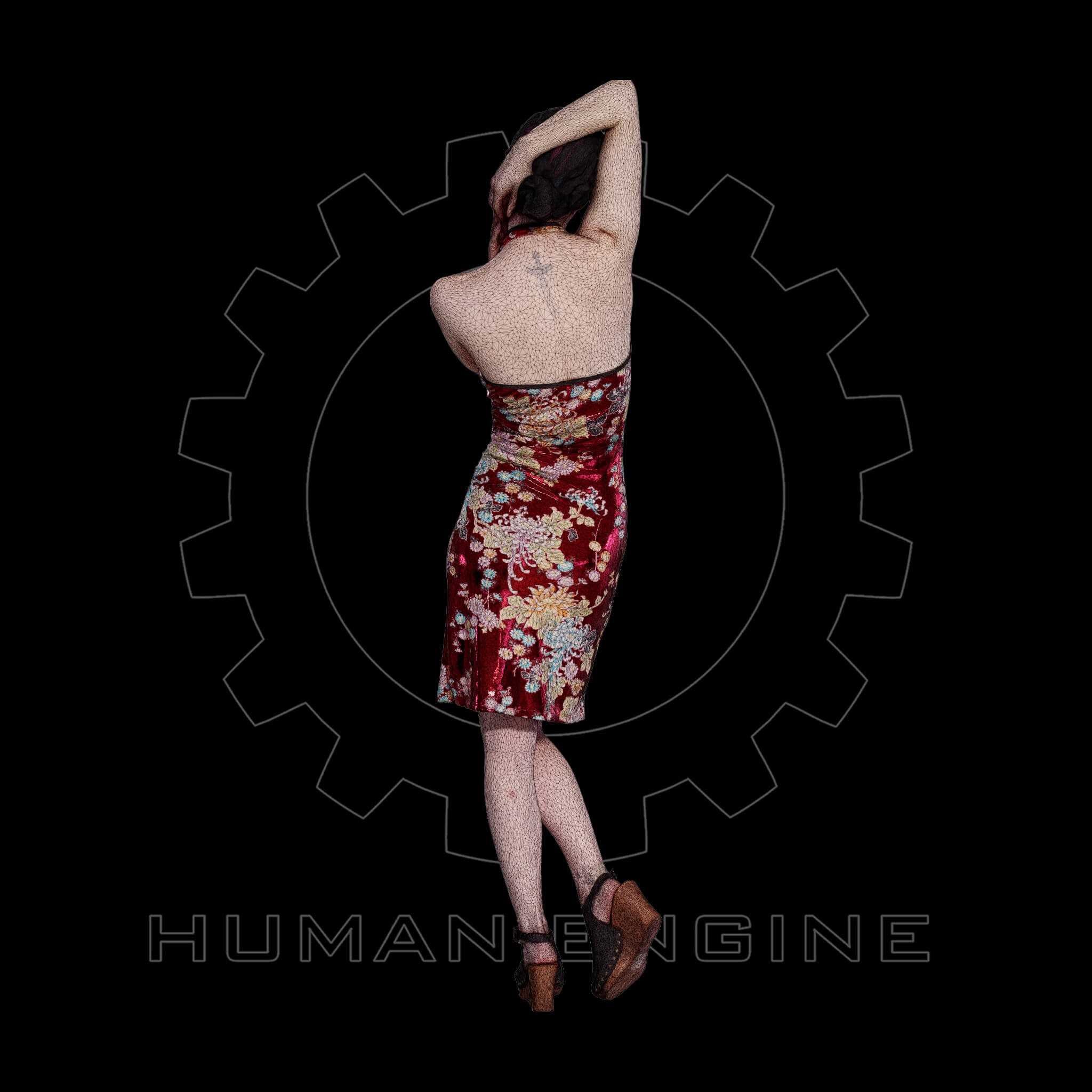 Female Scan - Amy in Chinese Style Dress 137 3D Model by Human-Engine